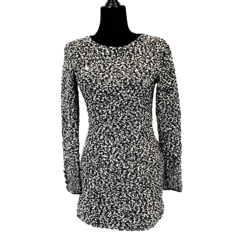 CHANEL - 94A Knit Clear Sequin Dress - Black and White - 38 US 6 For ...