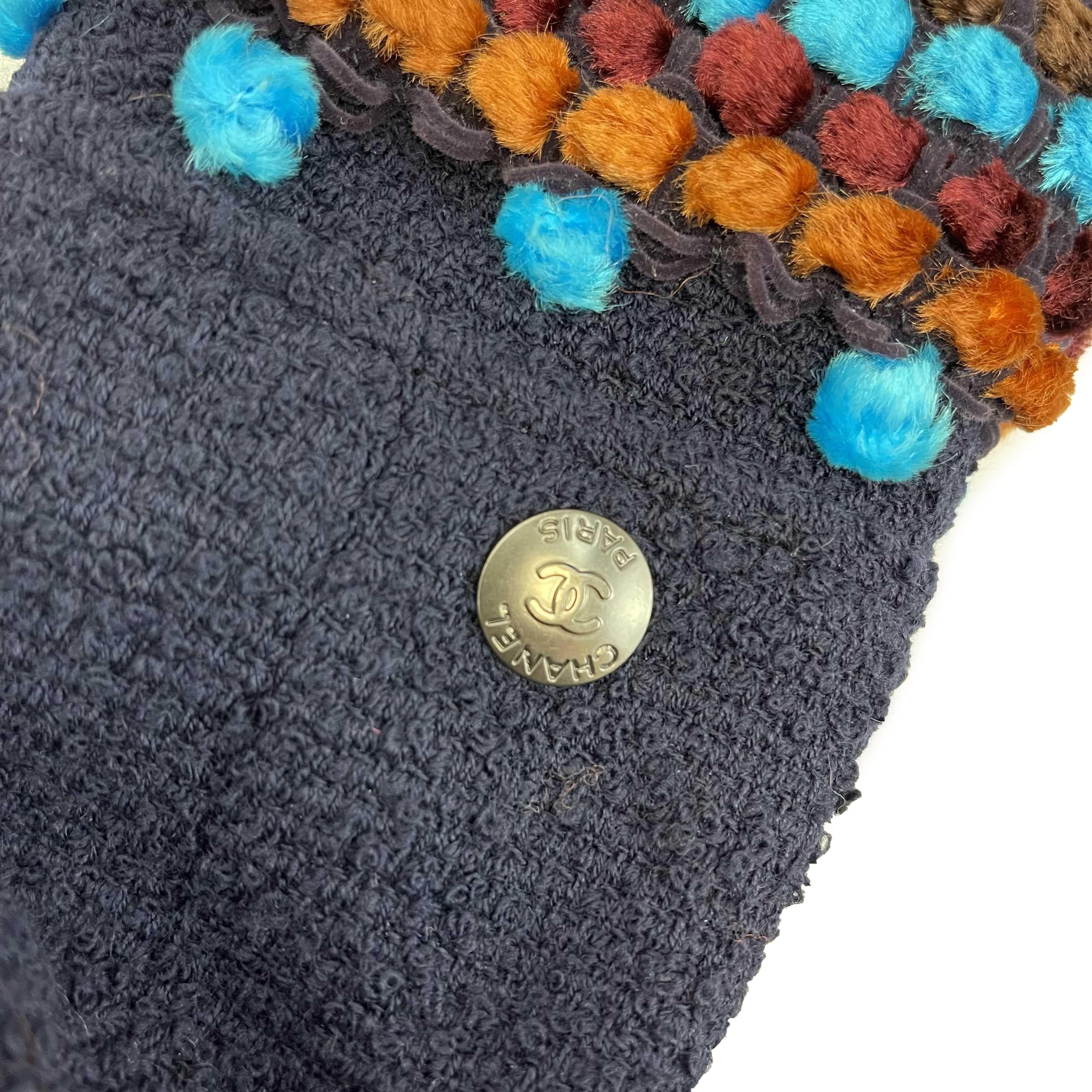 CHANEL - 97A VINTAGE Collectors Navy Popcorn Jacket 36 US 4 Coat Blazer ...