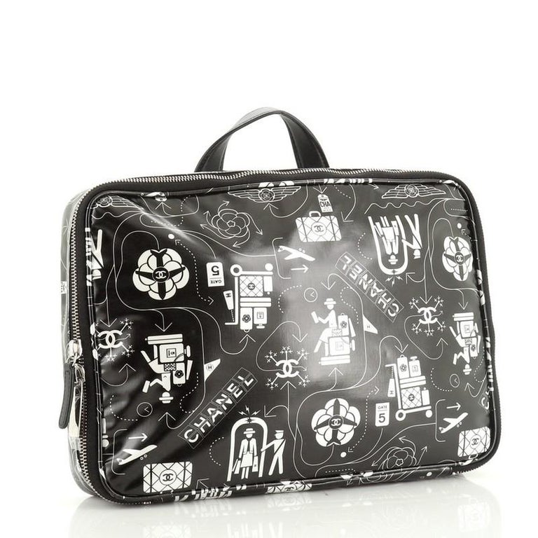 Chanel Airline Travel Bag Printed Coated Canvas Large at 1stDibs
