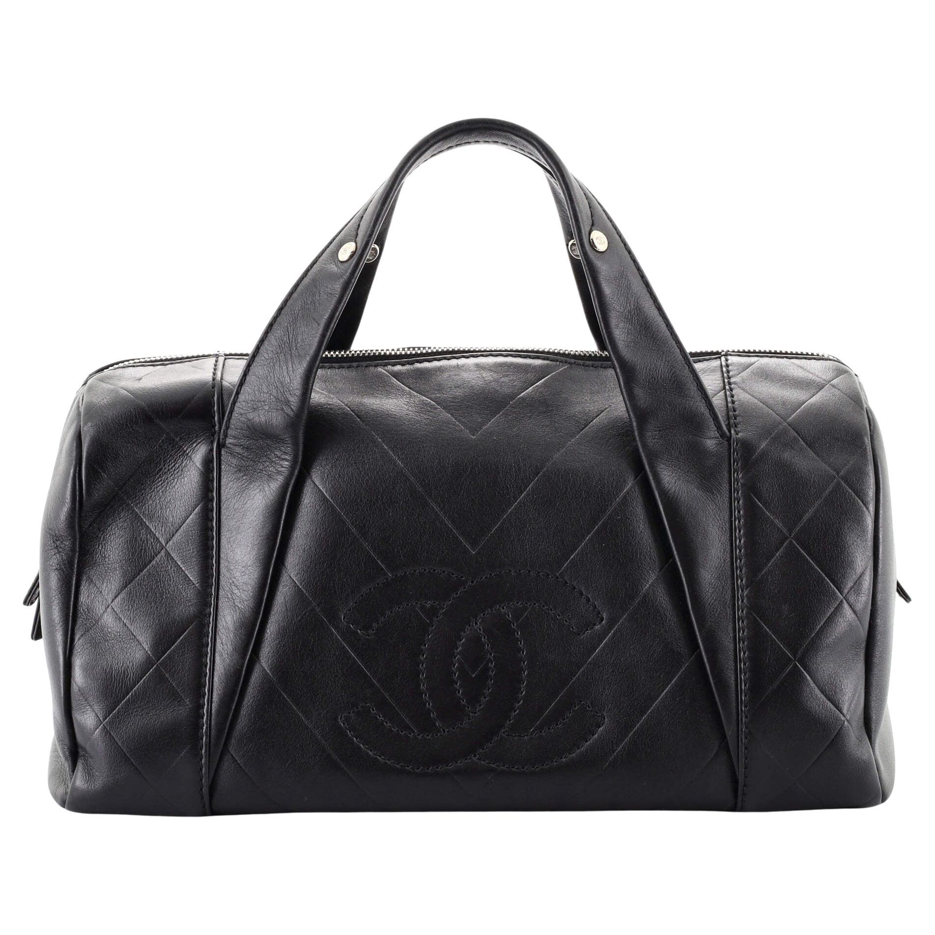 CHANEL Double Top Handle Black Caviar Leather Doctor Bag Excellent ...
