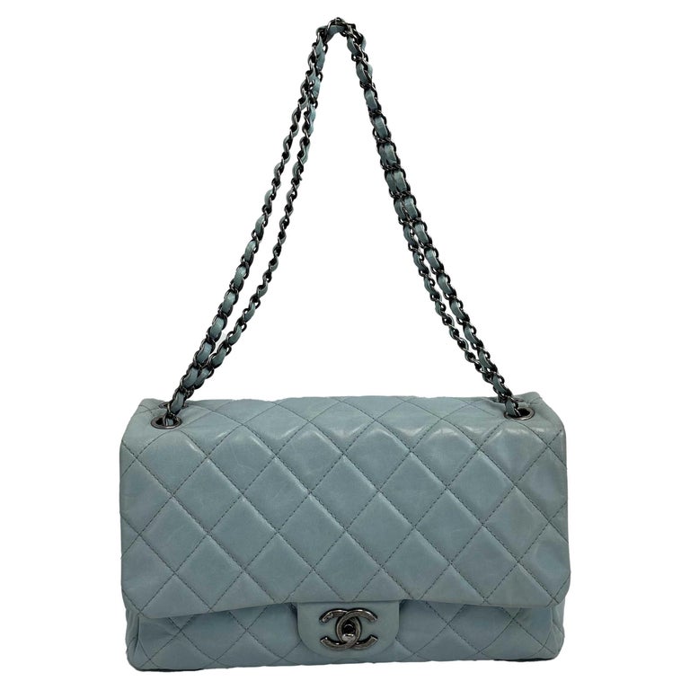 CHANEL - Baby Blue Seasonal CC Jumbo Single Flap - Lambskin / Ruthenium ...