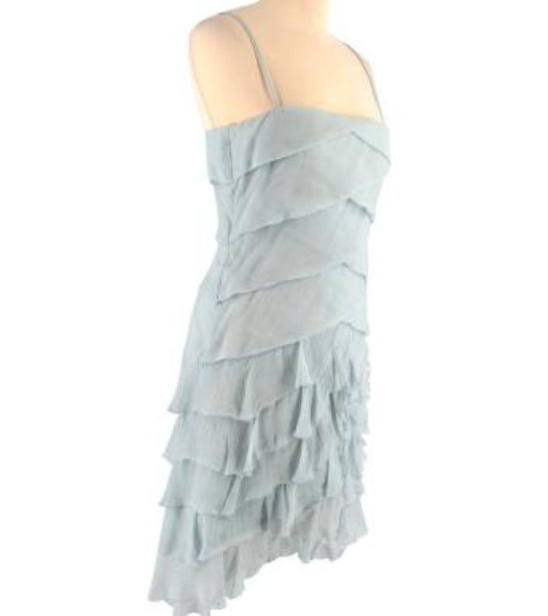 Chanel Baby Blue Silk Chiffon Layered Mini Dress For Sale at 1stDibs