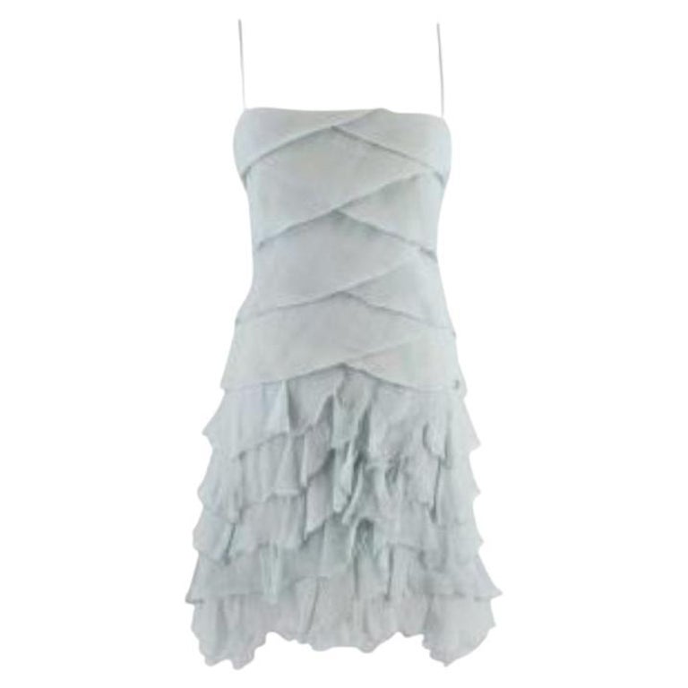 Chanel Baby Blue Silk Chiffon Layered Mini Dress For Sale at 1stDibs