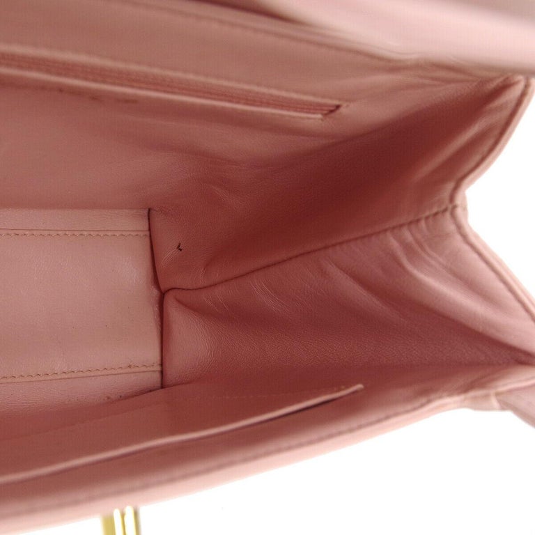 Chanel Baby Pink Leather Top Handle Satchel Kelly Style Small Party ...