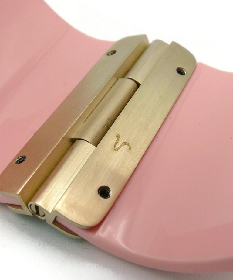 CHANEL Baby Pink Resin CC Pearl Logo Cuff Bracelet, S/S 2018 Pre ...