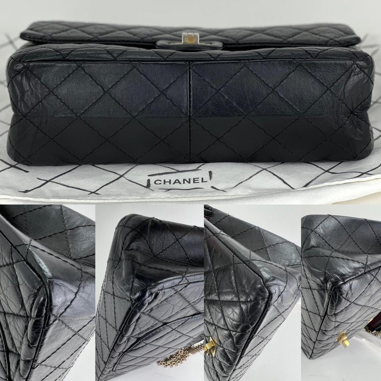 Chanel Bag 2.55 Reissue 226 Flap Quilted Aged Black Calfskin Shoulder ...