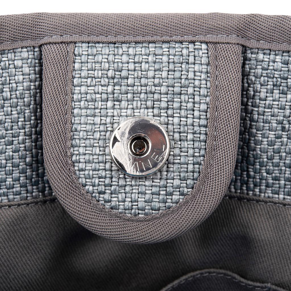 Chanel Bag Small Deauville Tote Grey Raffia at 1stDibs | chanel canvas ...