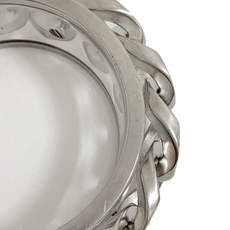 Chanel Bangle Bracelet With Silver Tone Chain On Resin For Sale at 1stDibs