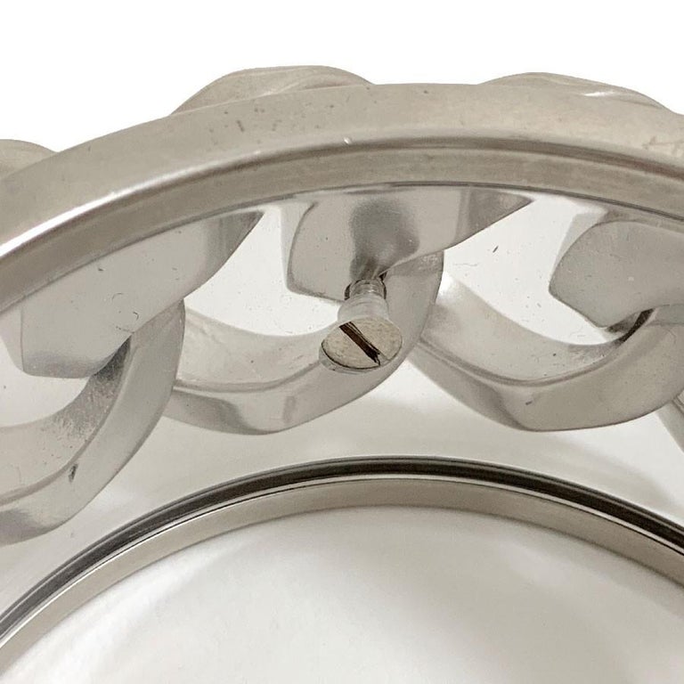 Chanel Bangle Bracelet With Silver Tone Chain On Resin For Sale at 1stDibs