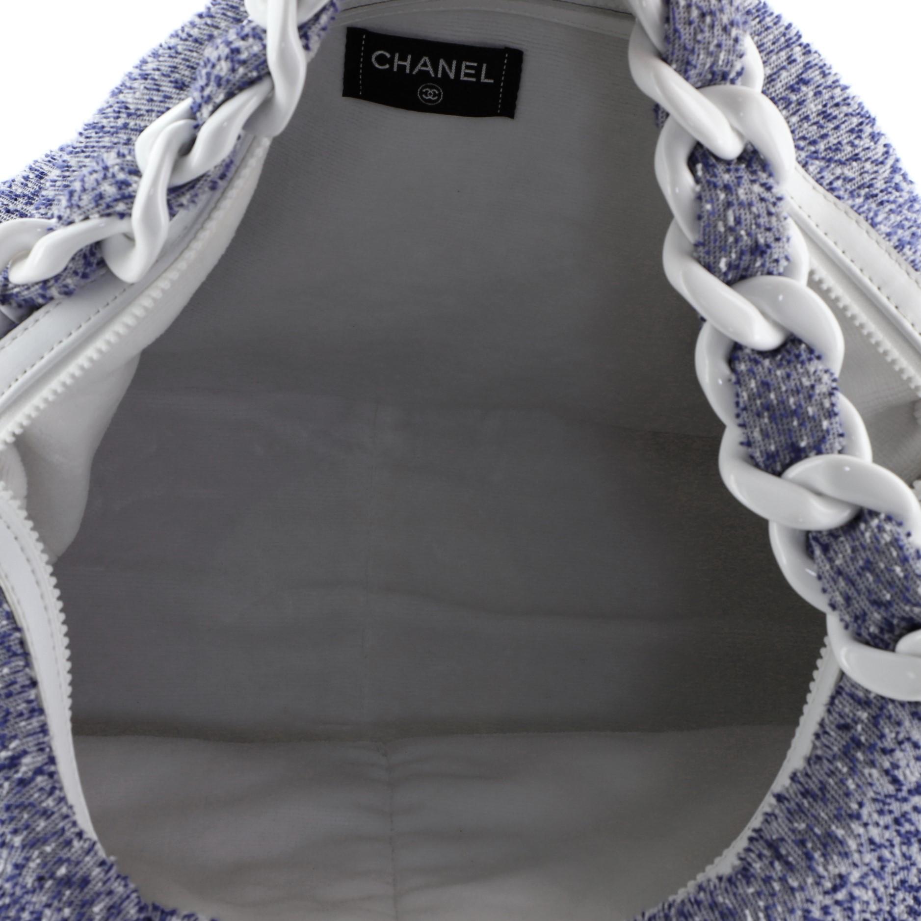 Chanel Beach Resin Chain Hobo Terry Cloth Large at 1stDibs