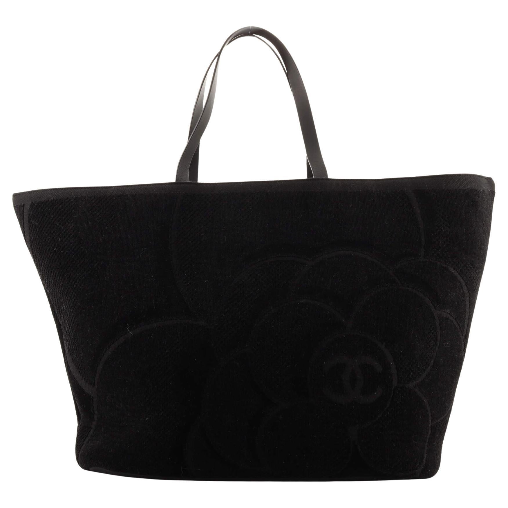 Chanel Beach Tote Camellia Terry Cloth Large at 1stDibs