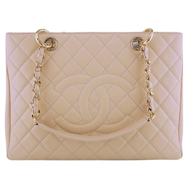 Chanel Beige Caviar Grand Shopper Tote GST Bag GHW 63958 For Sale at ...