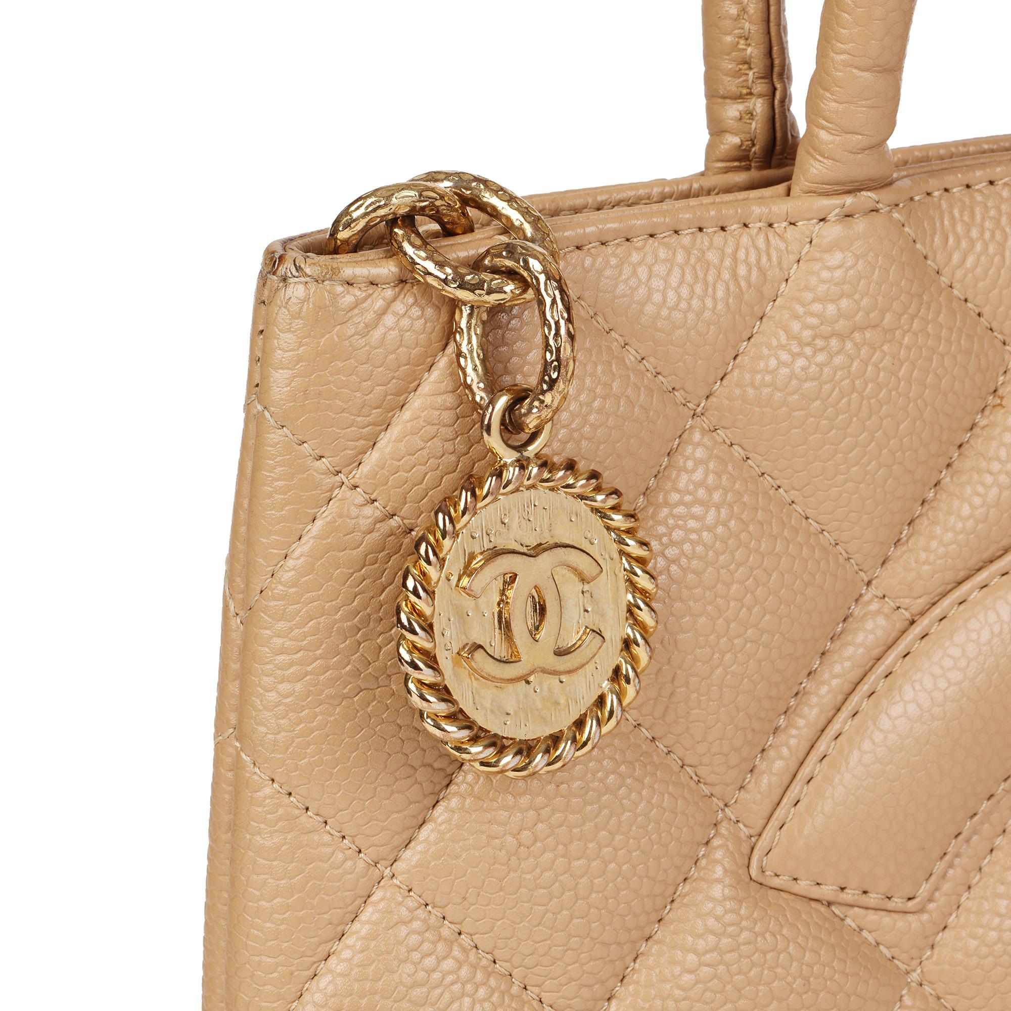 CHANEL Beige Caviar Leather Medallion Tote at 1stDibs | chanel ...