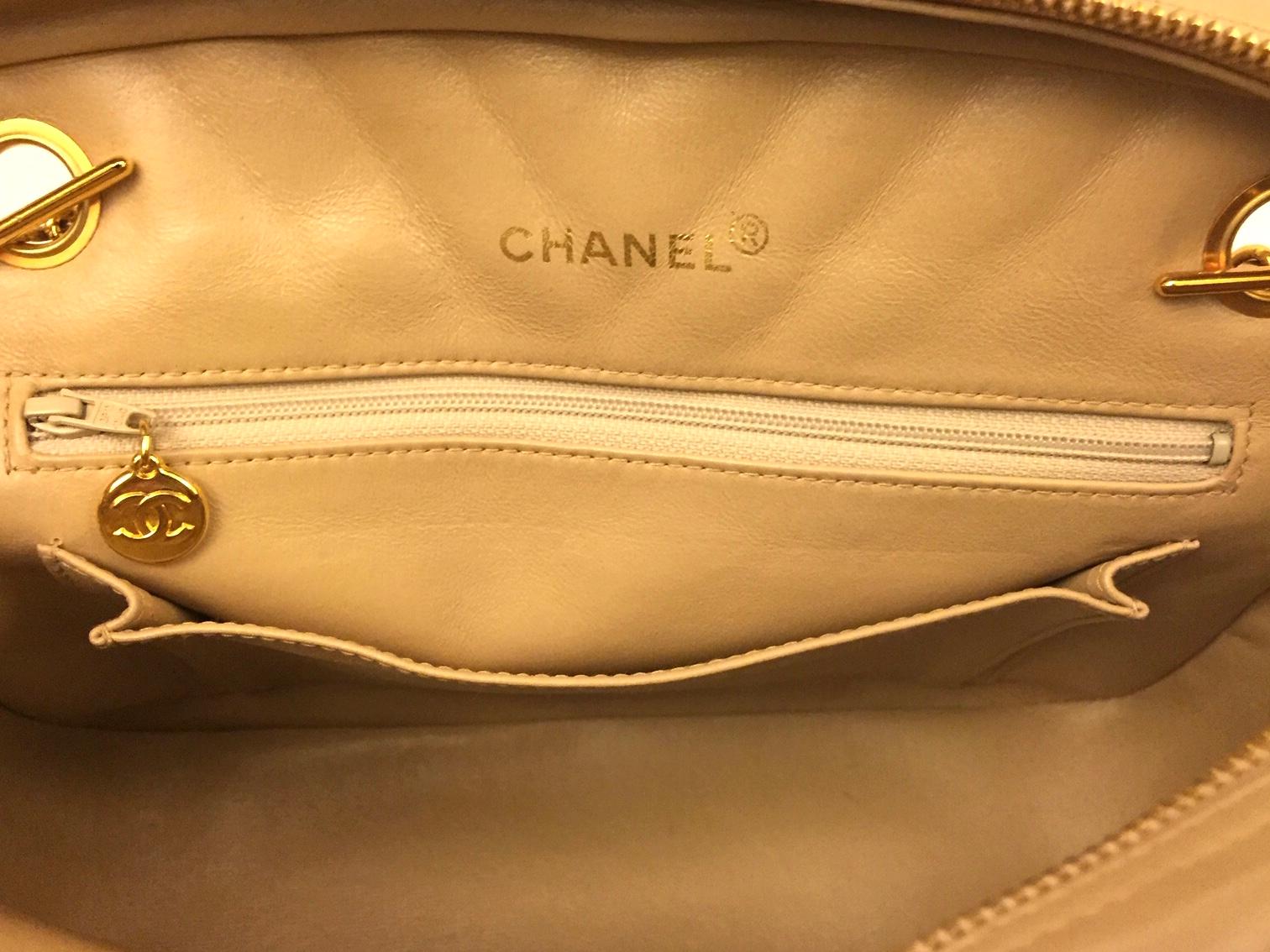 Chanel Beige Chevron Shoulder Bag at 1stDibs | chanel beige bag, chanel ...