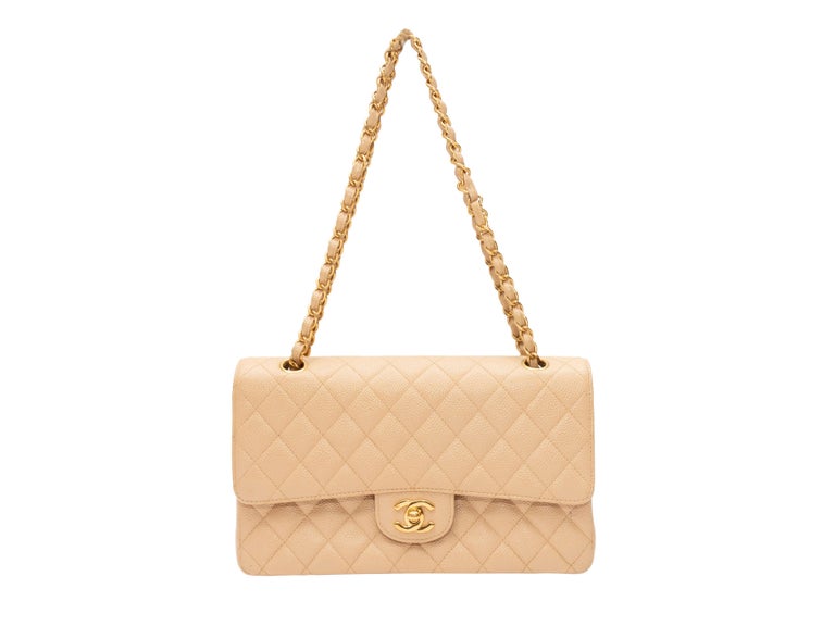 Chanel Beige Double Flap Bag For Sale at 1stDibs