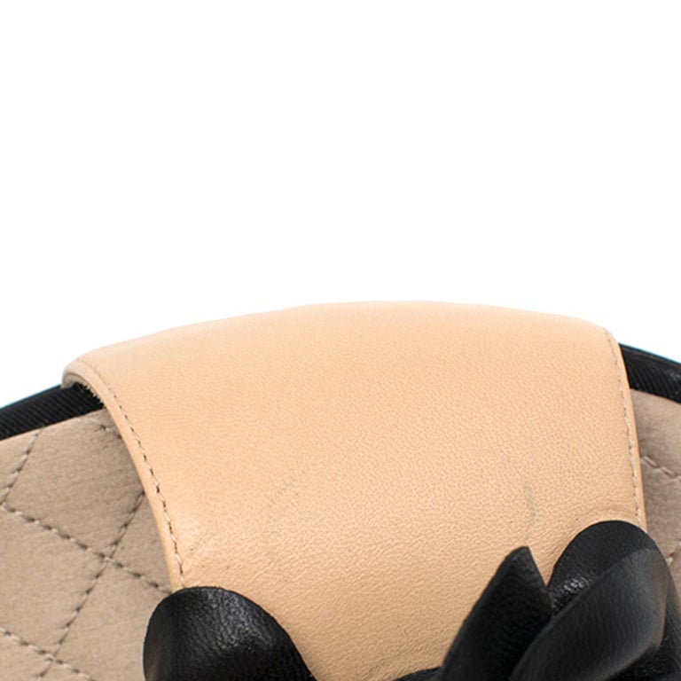 Chanel Beige Floral Embellished Leather Slides 39 at 1stDibs | chanel ...