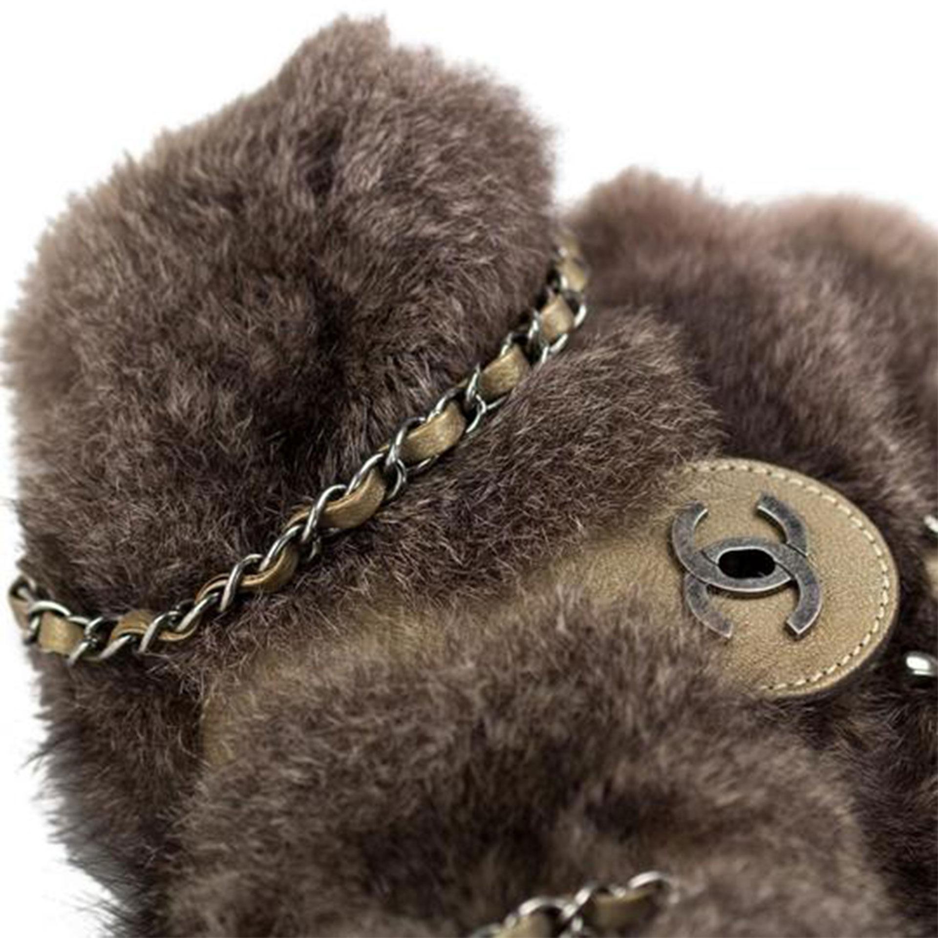 Chanel Beige Fur Deerskin Leather Classic Flap Shoulder Bag For Sale at ...