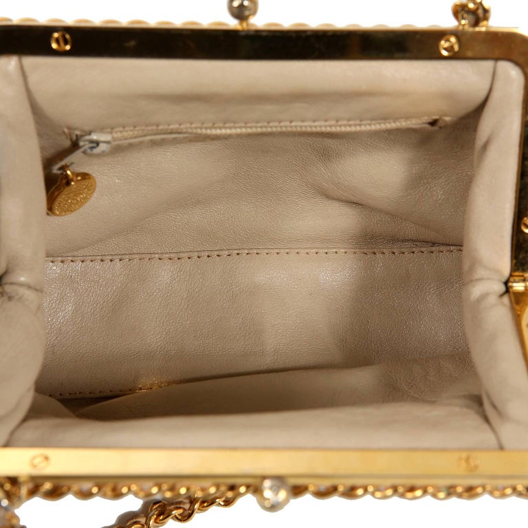 Chanel Beige Leather Kiss Lock Bag at 1stDibs | chanel kiss lock bag ...