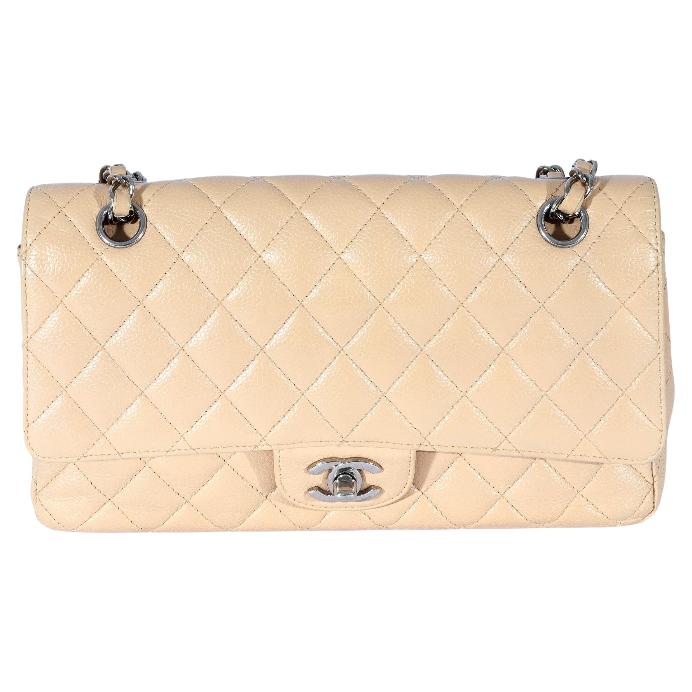Beige Chanel Classic Bag - 136 For Sale on 1stDibs