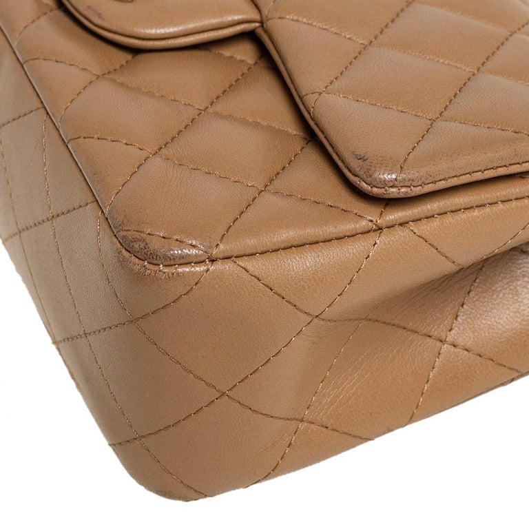 Chanel Beige Quilted Leather New Mini Classic Flap Bag at 1stDibs
