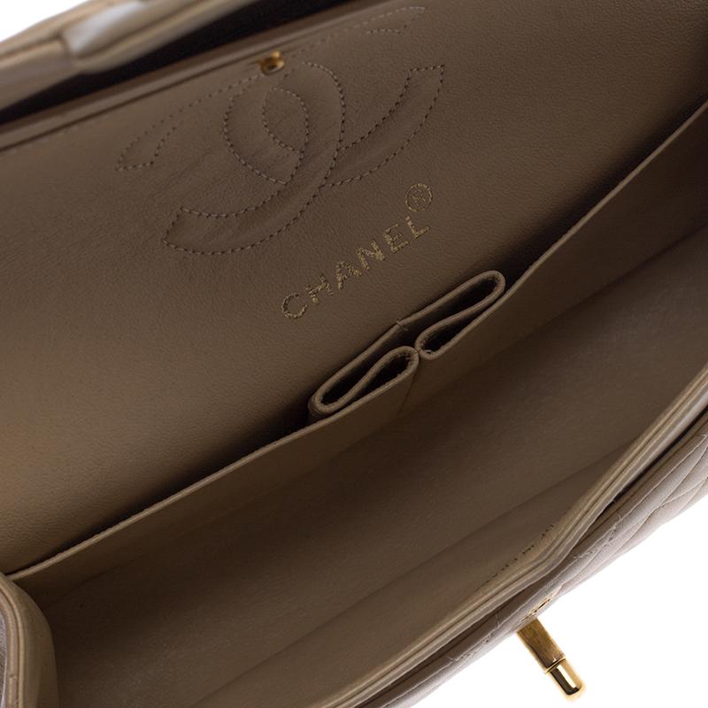 Chanel Beige Quilted Leather Small Classic Double Flap Bag For Sale at ...