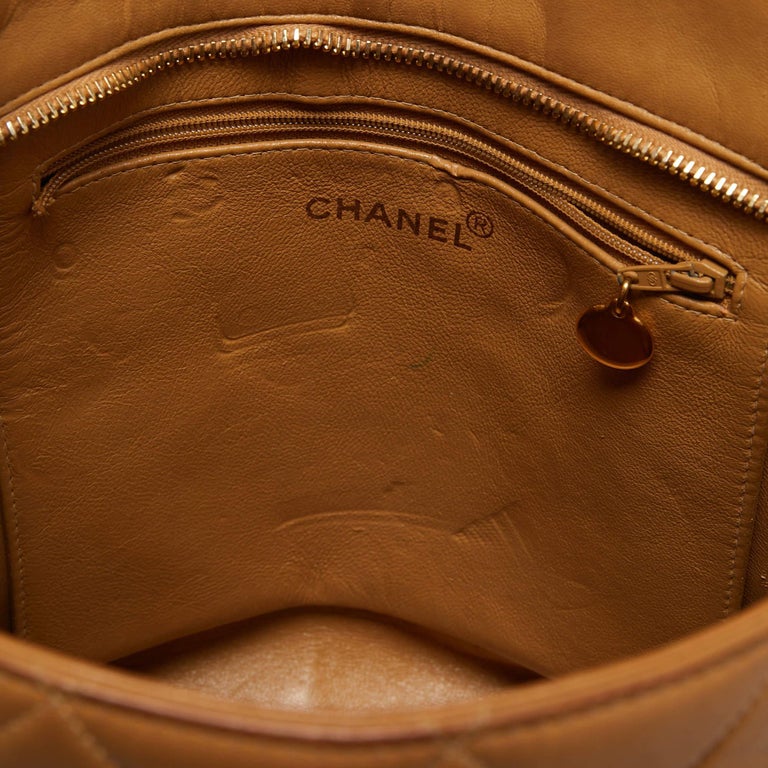 Chanel Beige Quilted Leather Vintage Medallion Tote For Sale at 1stDibs