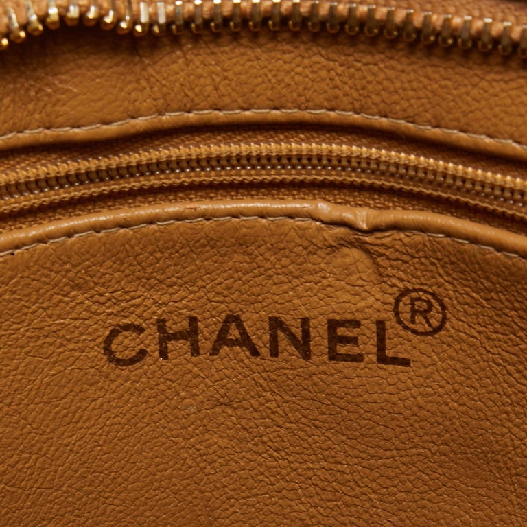 Chanel Beige Quilted Leather Vintage Medallion Tote For Sale at 1stDibs