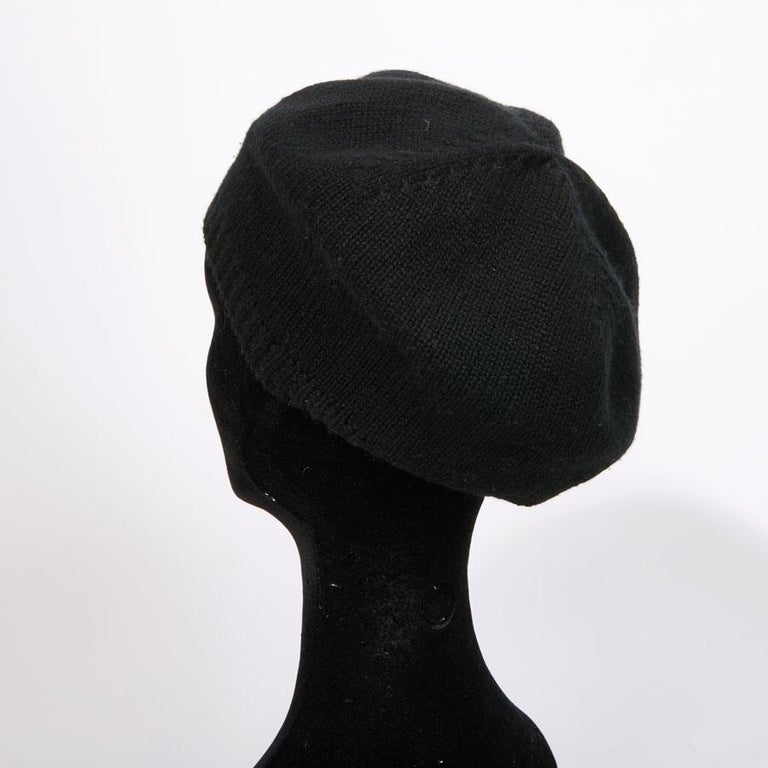 CHANEL Beret in Black Cashmere at 1stDibs | chanel baret