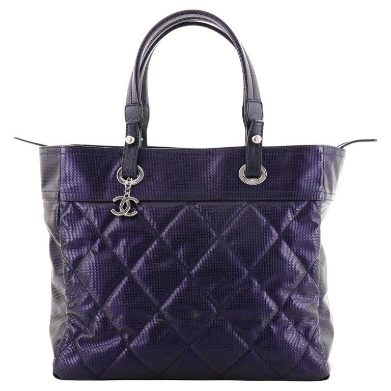 Chanel Biarritz Tote Quilted Coated Canvas Large at 1stDibs