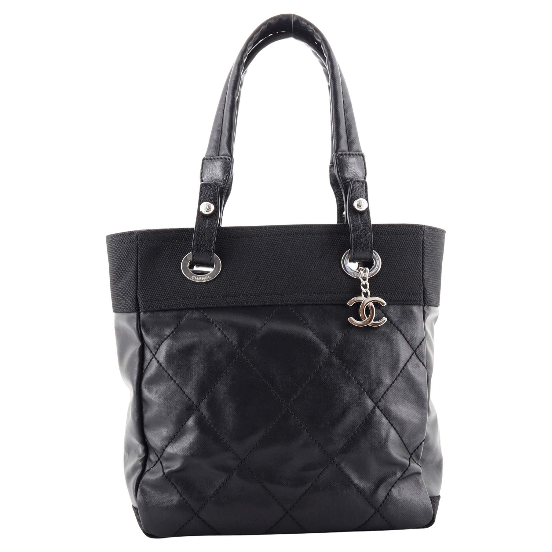 Chanel Biarritz Tote Quilted Coated Canvas Small at 1stDibs