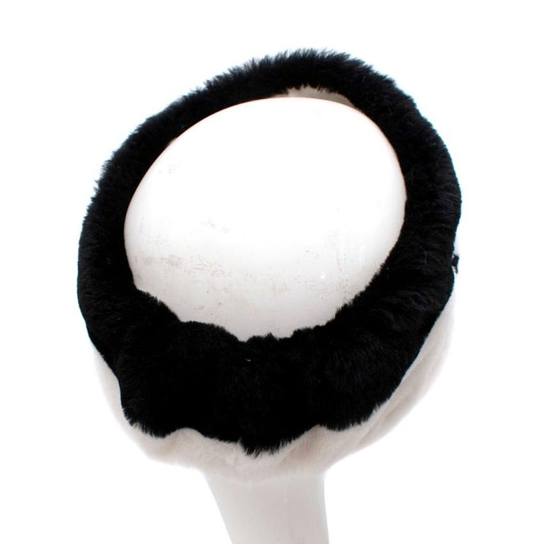 Chanel Bicolour Logo Shearling Winter Headband For Sale at 1stDibs ...