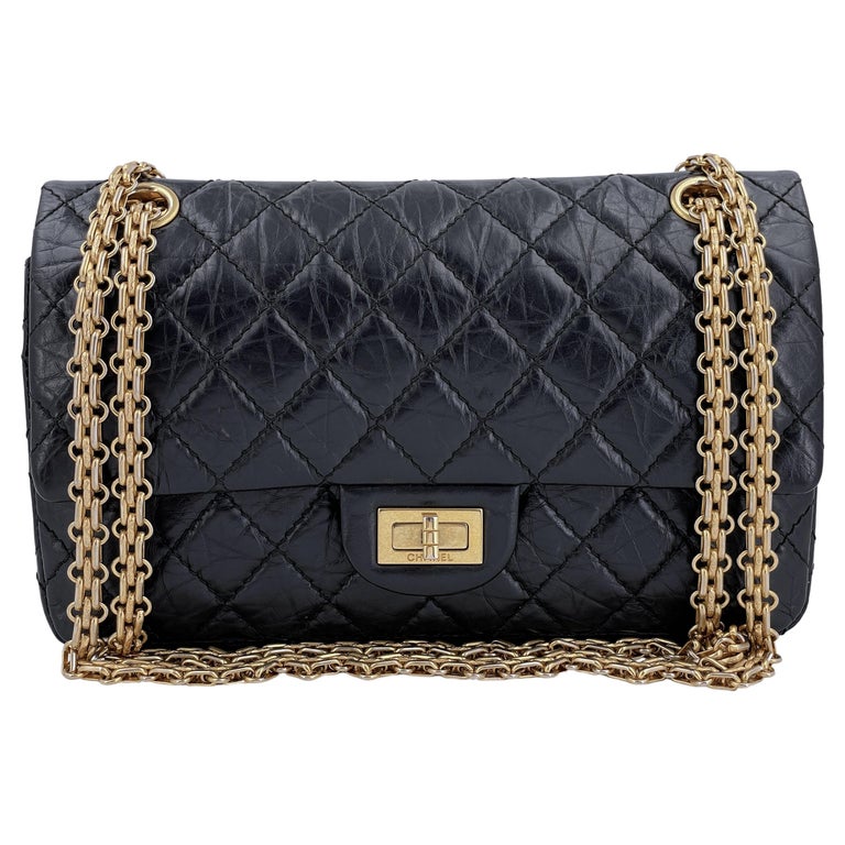 Chanel Black Aged Calfskin Reissue Small 225 2.55 Flap Bag GHW 66841 ...
