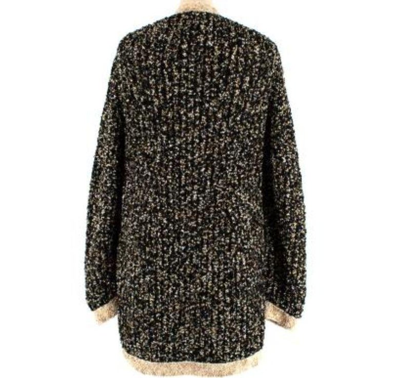 Chanel Black and Gold Knit Tweed Cardigan For Sale at 1stDibs