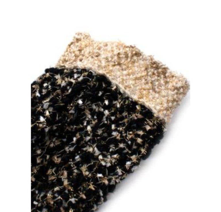 Chanel Black and Gold Knit Tweed Cardigan For Sale at 1stDibs