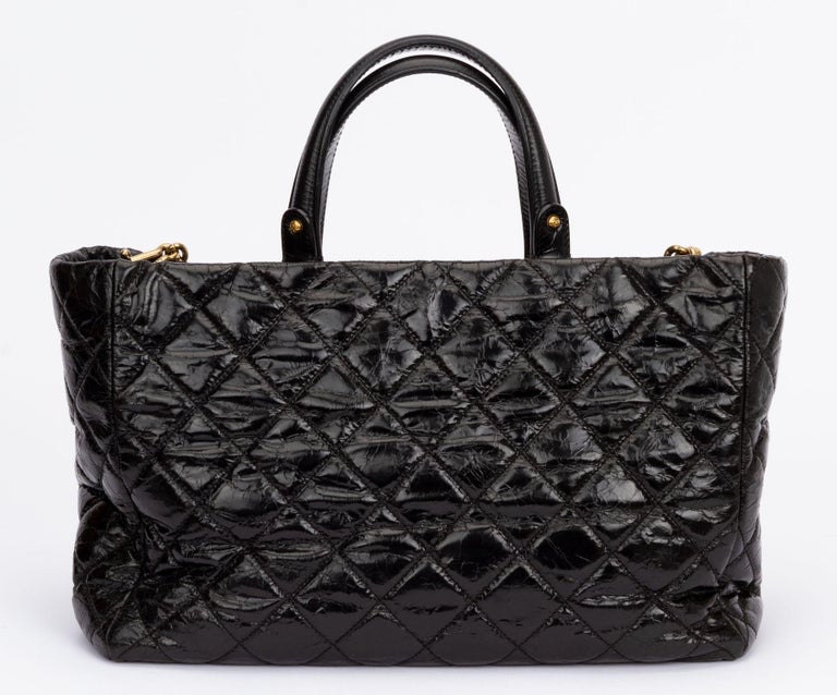 Chanel Black Brushed Reissue 2 Way Tote For Sale at 1stDibs