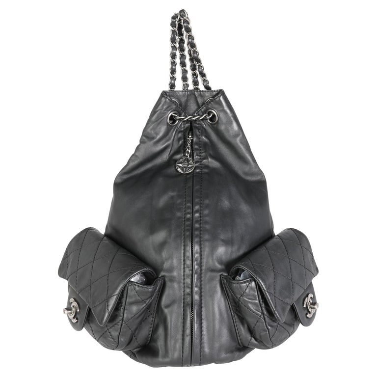 Chanel Black Calfskin Backpack is Back For Sale at 1stDibs