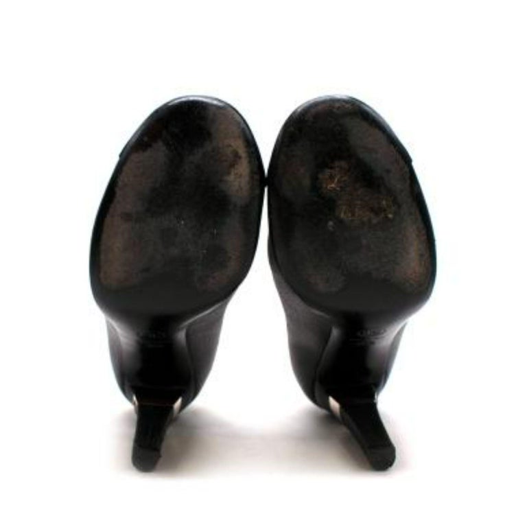 Chanel Black Cap Toe Heeled Pumps For Sale at 1stDibs