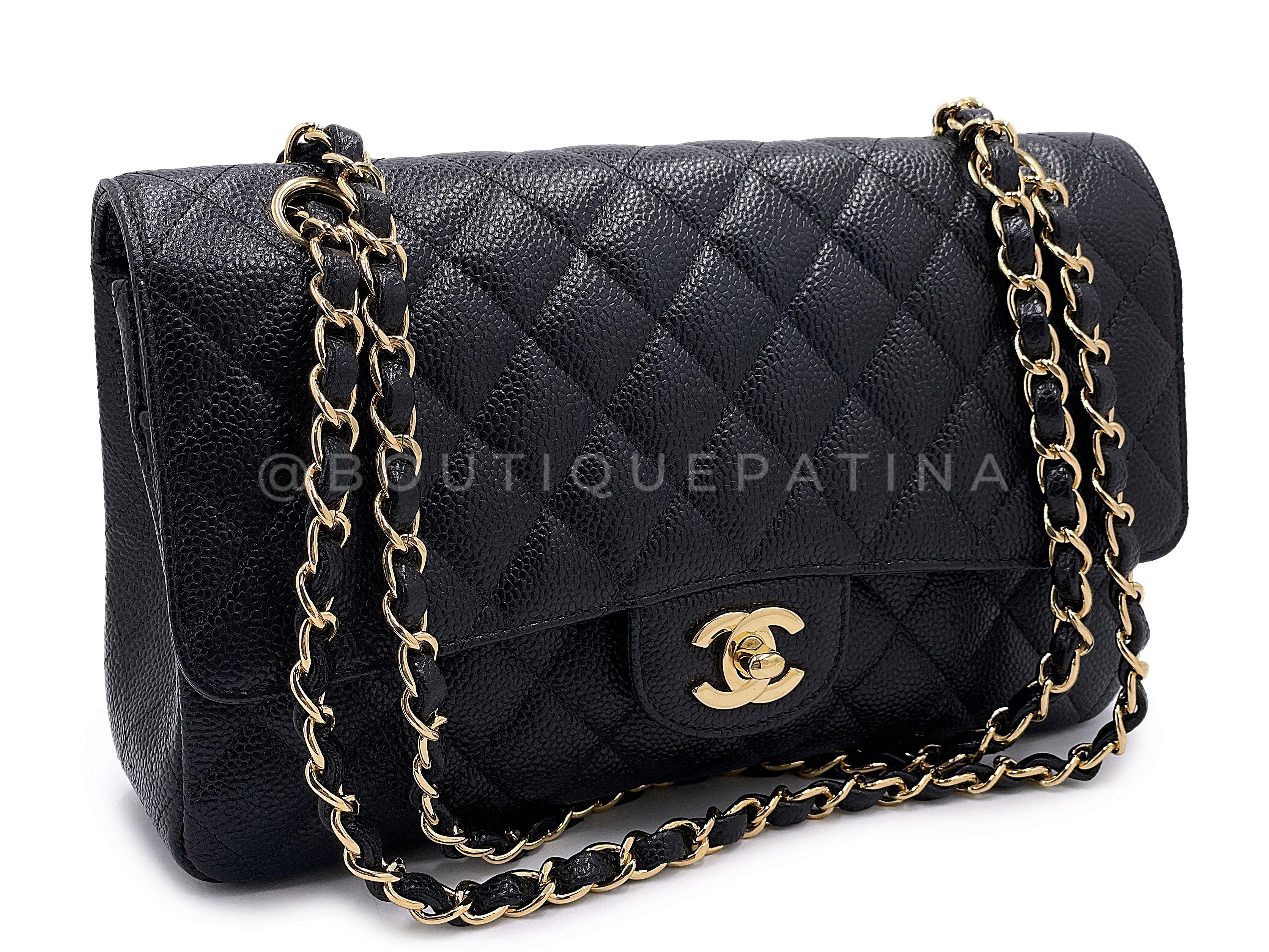 Chanel Black Caviar Classic Medium Double Flap Bag GHW 66984 For Sale ...