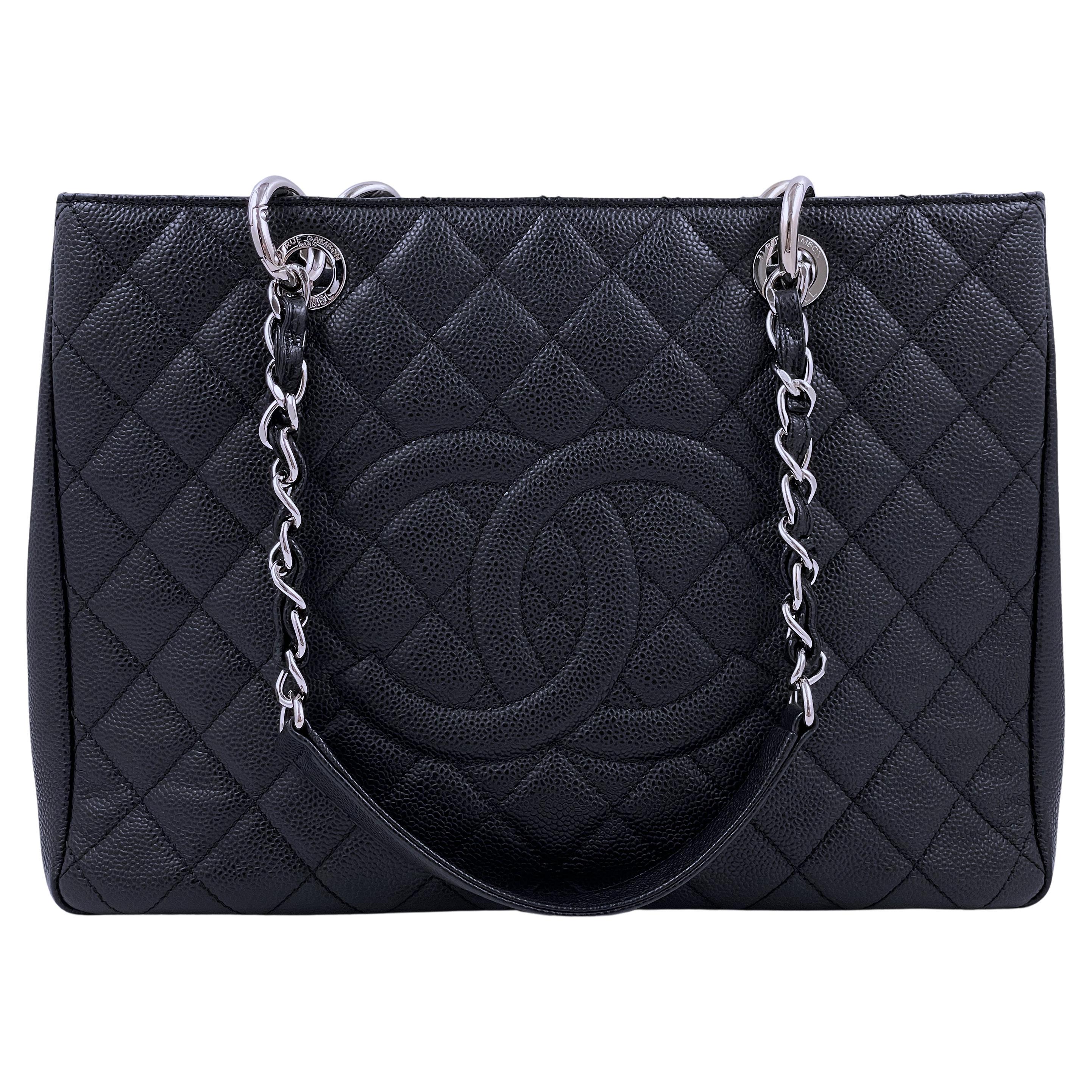 Chanel Black Caviar Grand Shopper Tote GST Bag SHW 65403 For Sale at ...