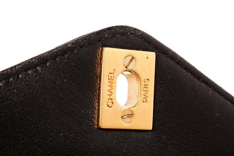 Chanel Black Caviar Leather Envelope Stitch Shoulder Bag For Sale at ...