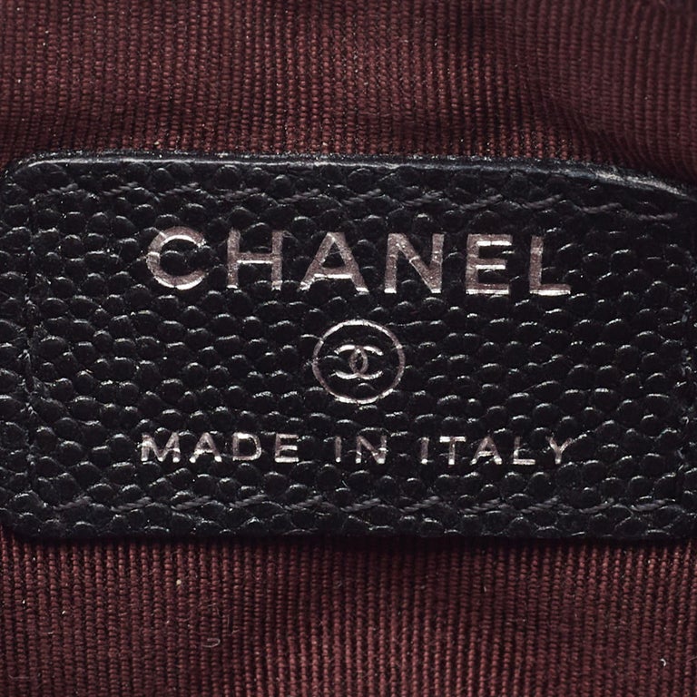 Chanel Black Caviar Leather Mini O Case Zip Pouch For Sale at 1stDibs