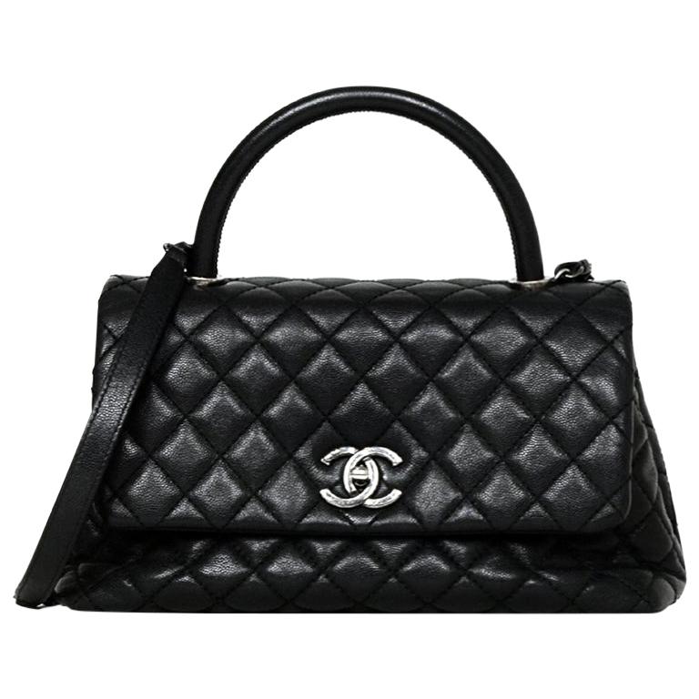 Chanel Nude Caviar Leather Quilted Medium Coco Handle Kelly Style Flap ...