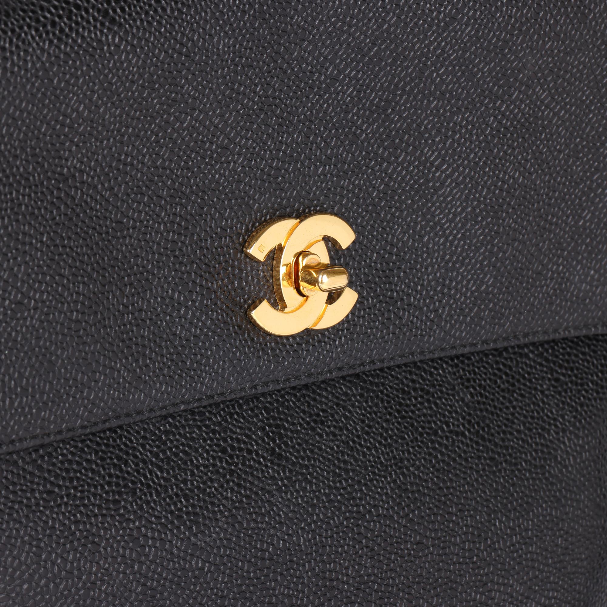 CHANEL Black Caviar Leather Vintage Classic Shoulder Bag at 1stDibs