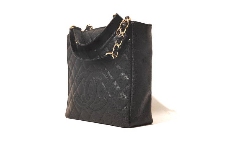 Chanel Black Caviar PST Petite Shopping Tote at 1stDibs