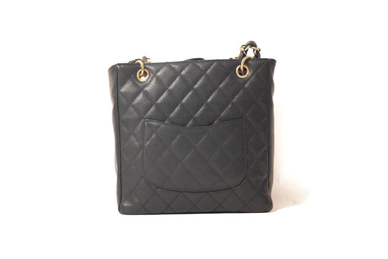 Chanel Black Caviar PST Petite Shopping Tote at 1stDibs