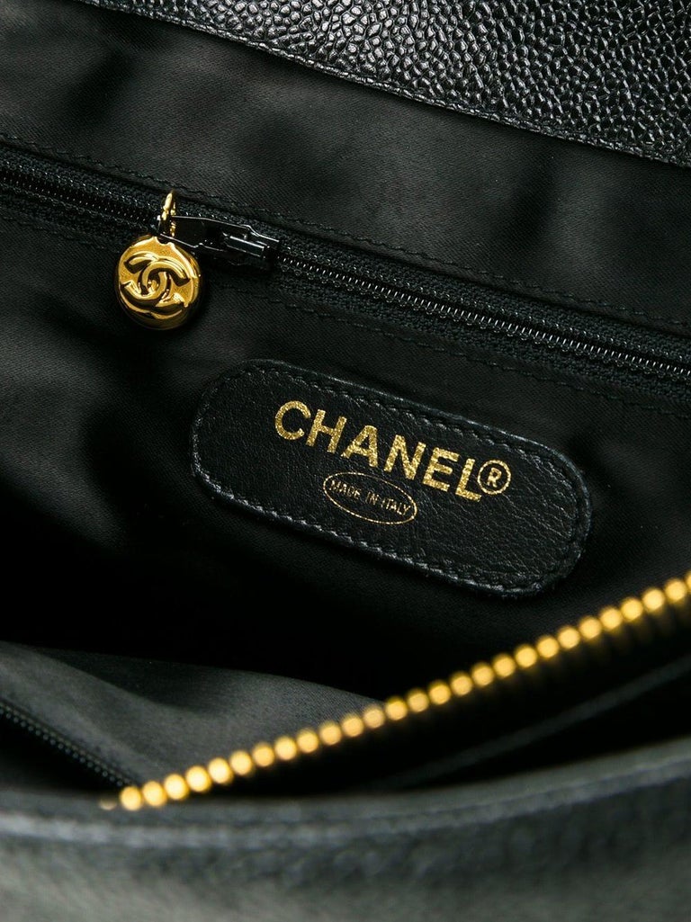 Chanel Black Caviar Supermodel Overnight Weekender Travel Tote Shoulder ...