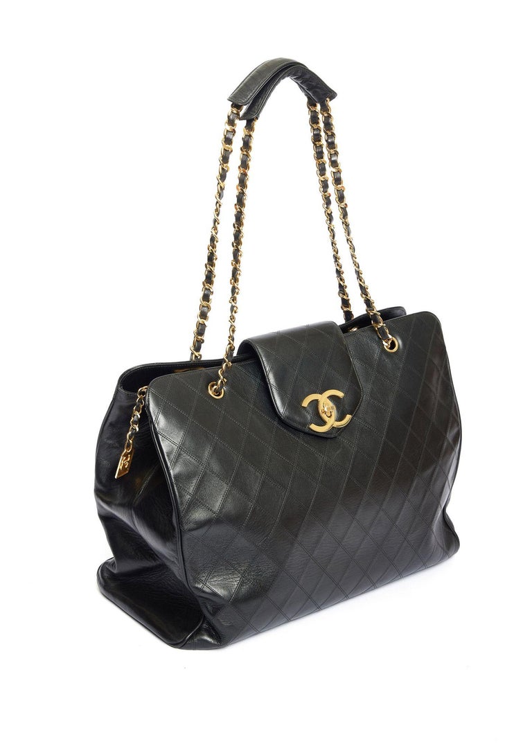 Chanel Black Caviar Supermodel Weekender For Sale at 1stDibs