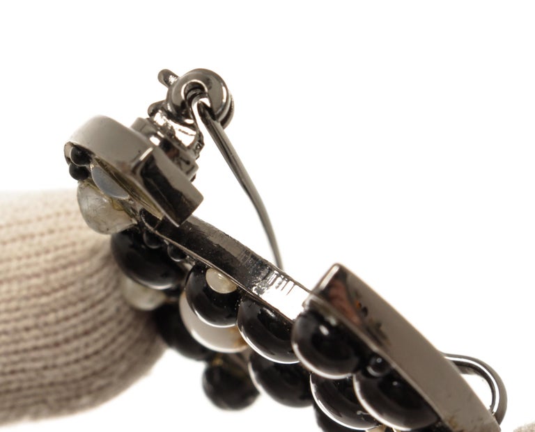 Chanel Black CC Rhinestone Clip For Sale at 1stDibs