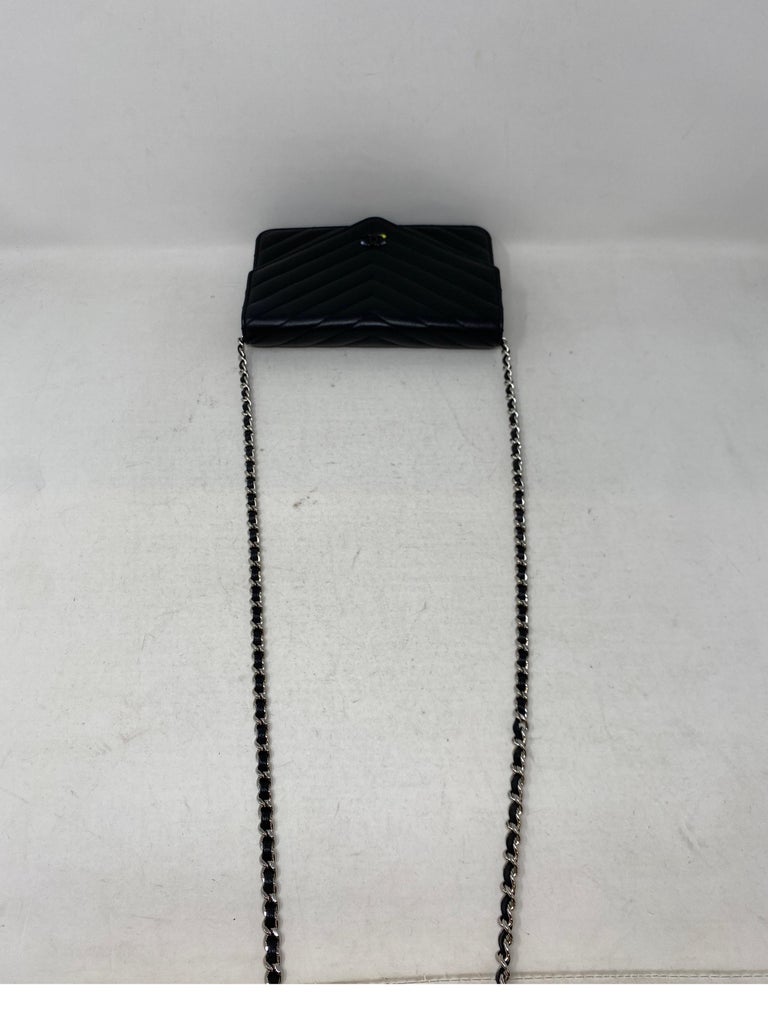 Chanel Black Chevron Wallet On A Chain Bag at 1stDibs