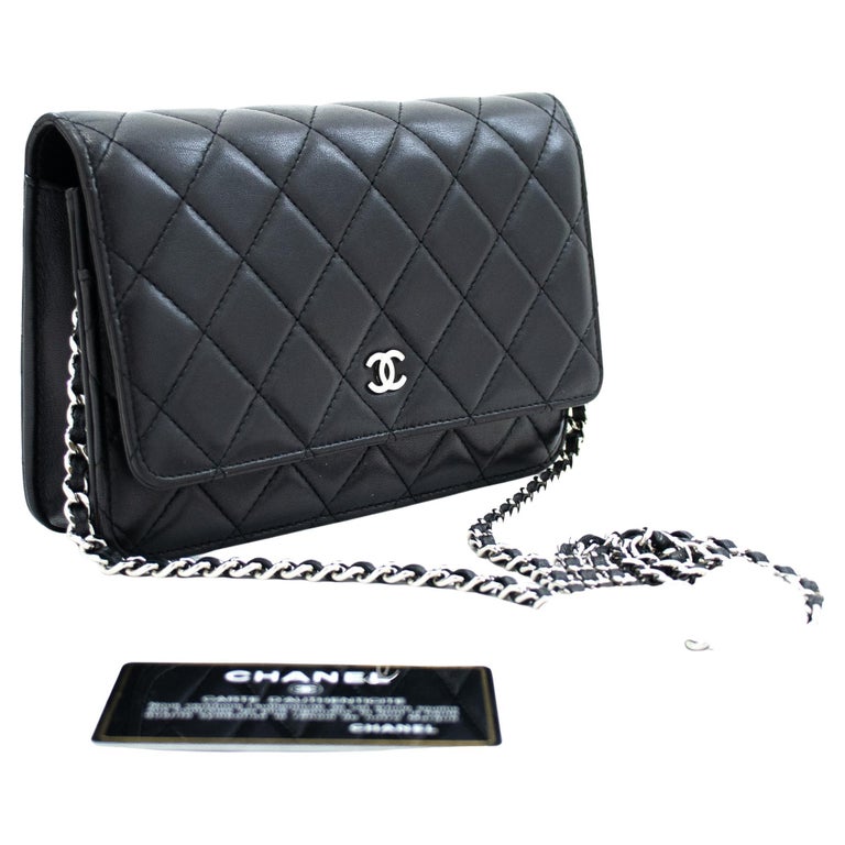 CHANEL Black Classic WOC Wallet On Chain Shoulder Bag Lambskin For Sale ...